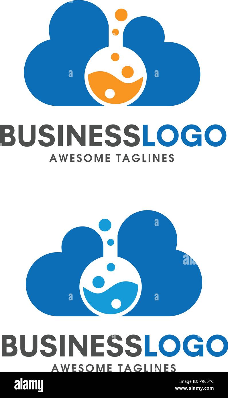 cloud lab logo concept. Laboratory and storage logo. Unique science and ...