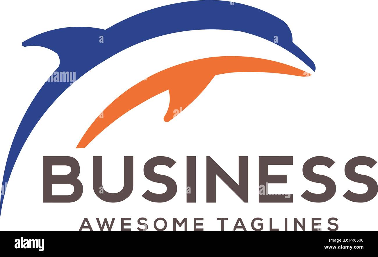 creative simple jumping dolphin modern icon for graphic and web design ...