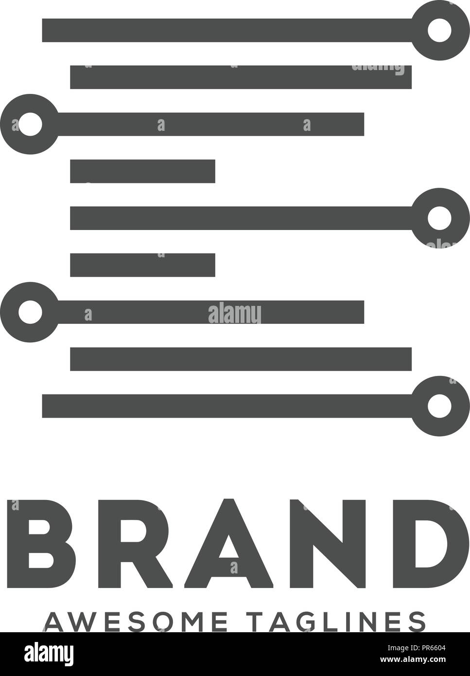 Letter E lines logo vector, Technology Smart logo, computer and data ...