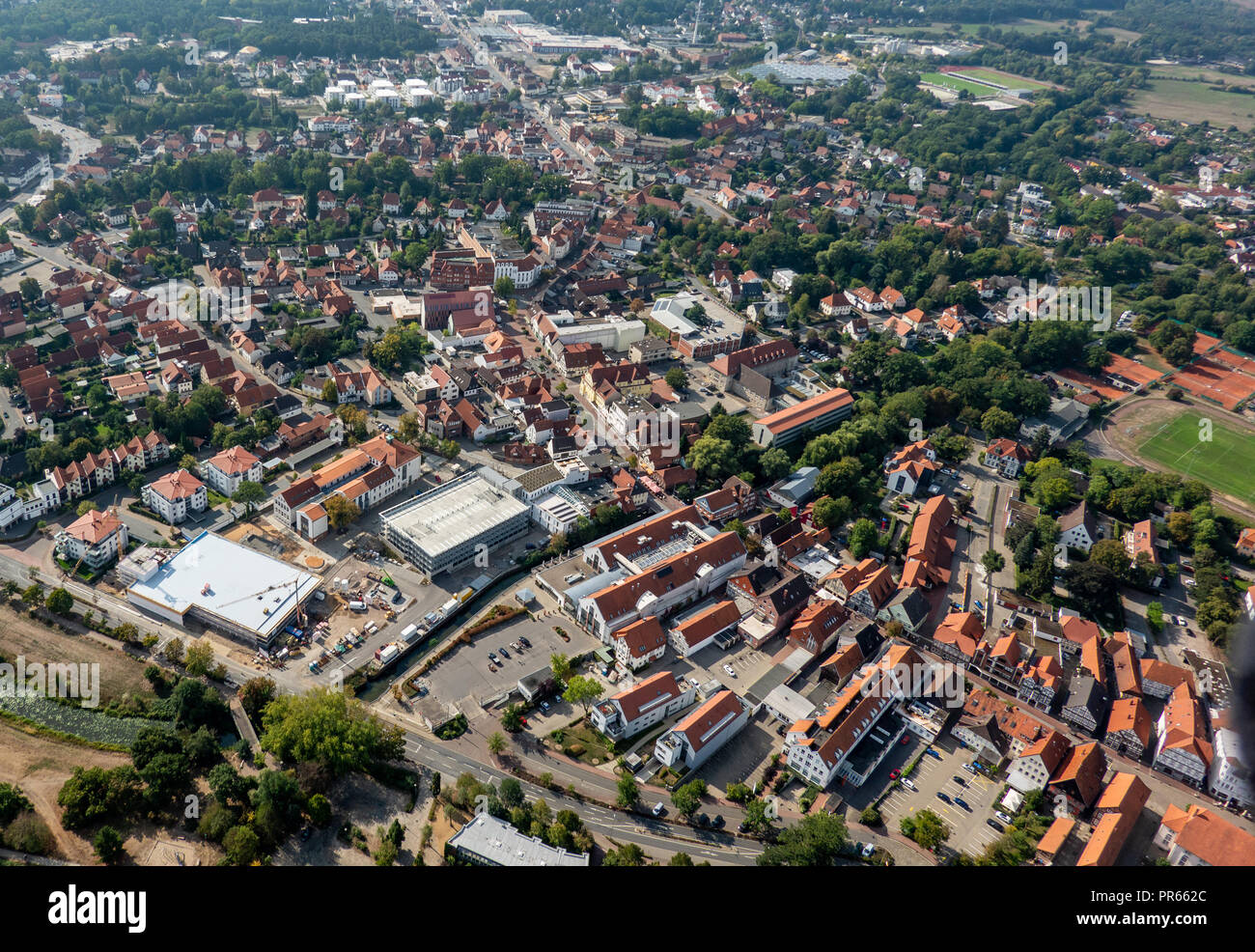 Gifhorn, Germany, September 16, 2018: Aerial photograph of the ...