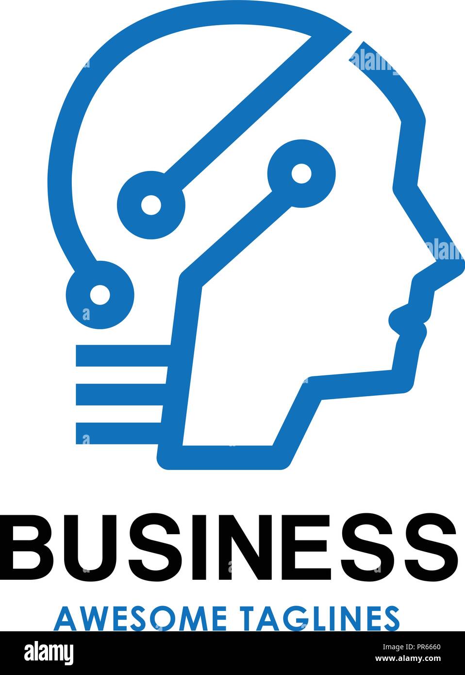 smart human head logo, Digital human vector logo concept , Human head ...