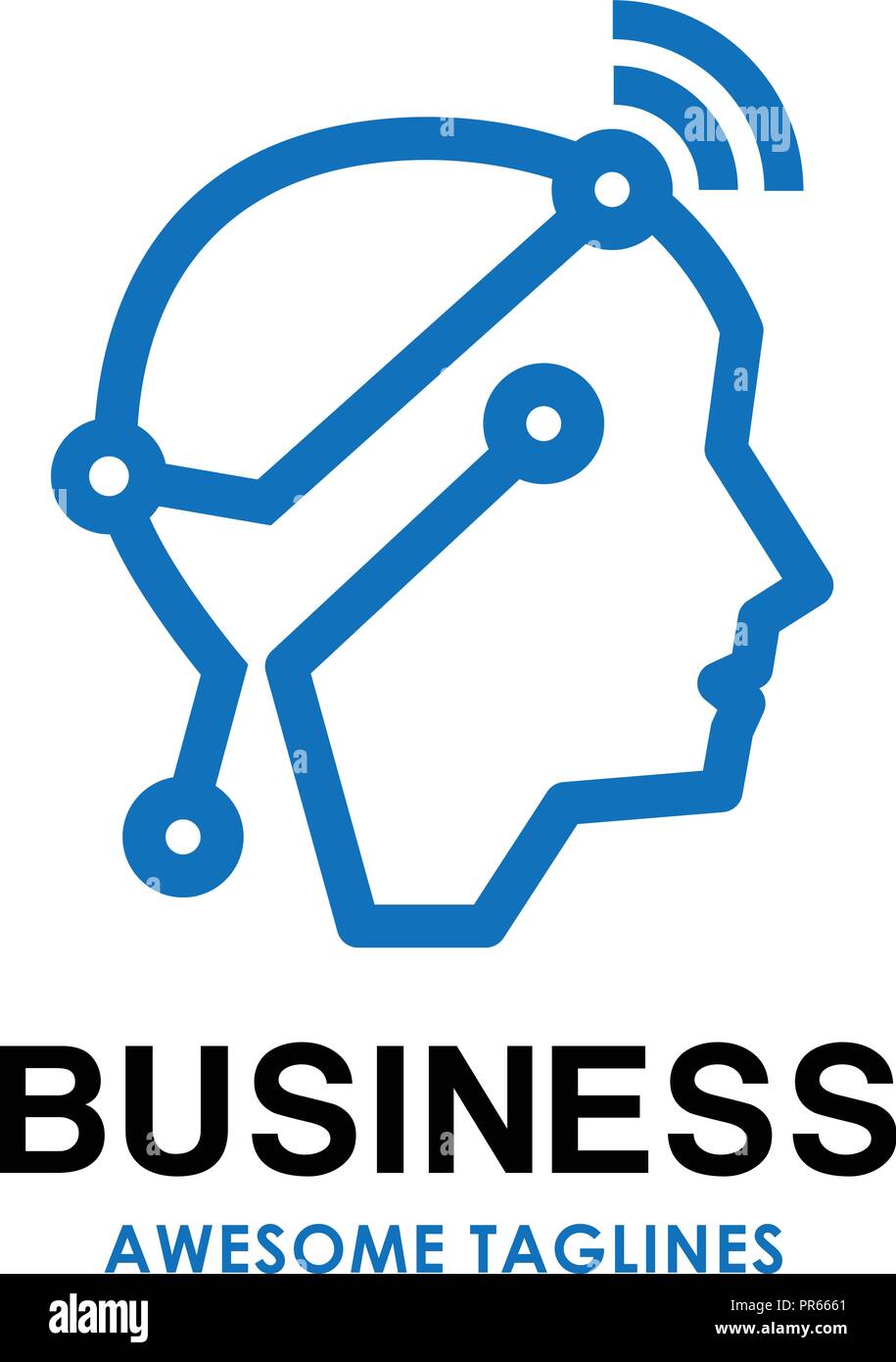 smart human head logo, Digital human vector logo concept , Human head ...