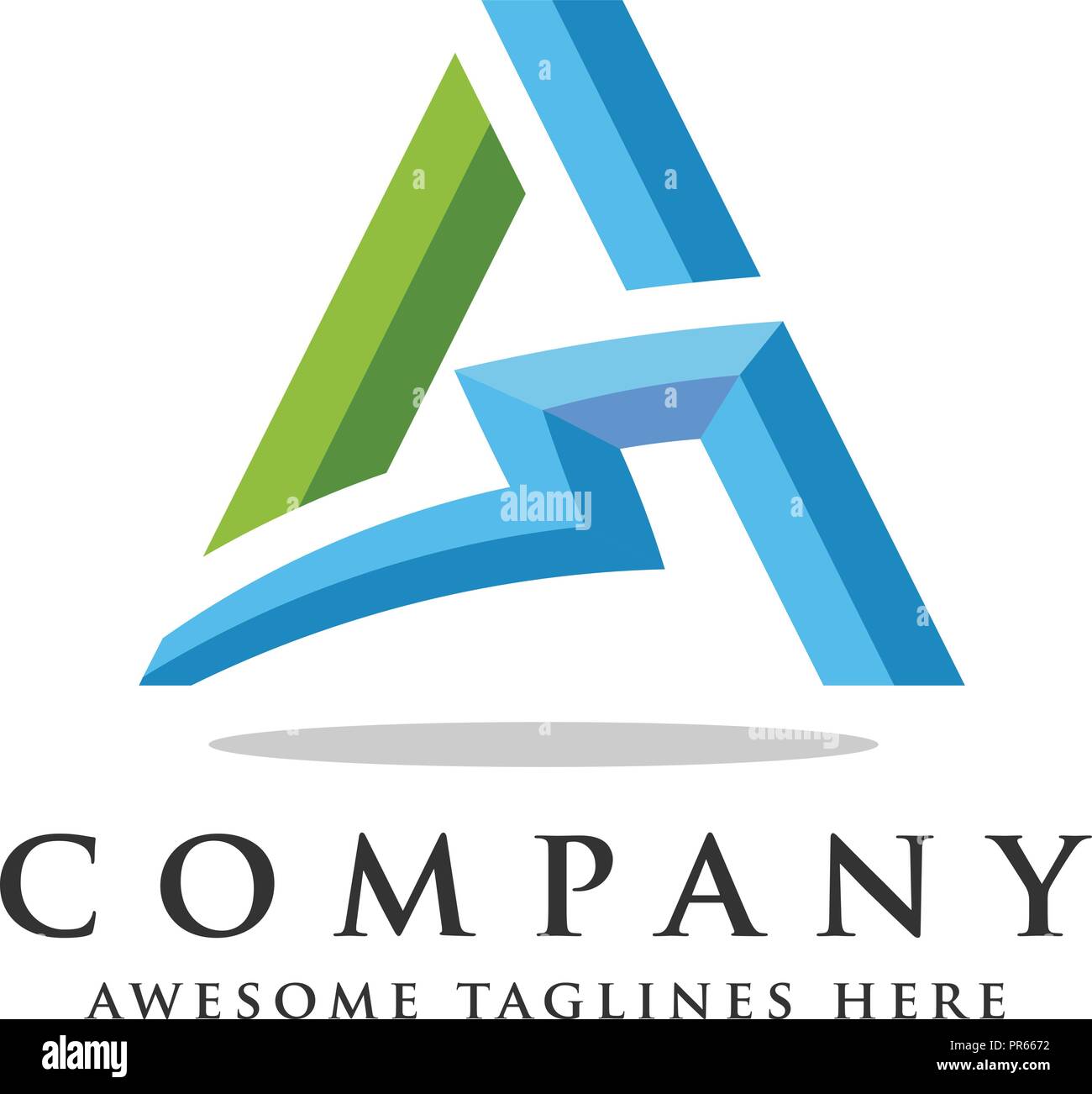 Letter A lightning logo icon design template elements, flash letter A ...