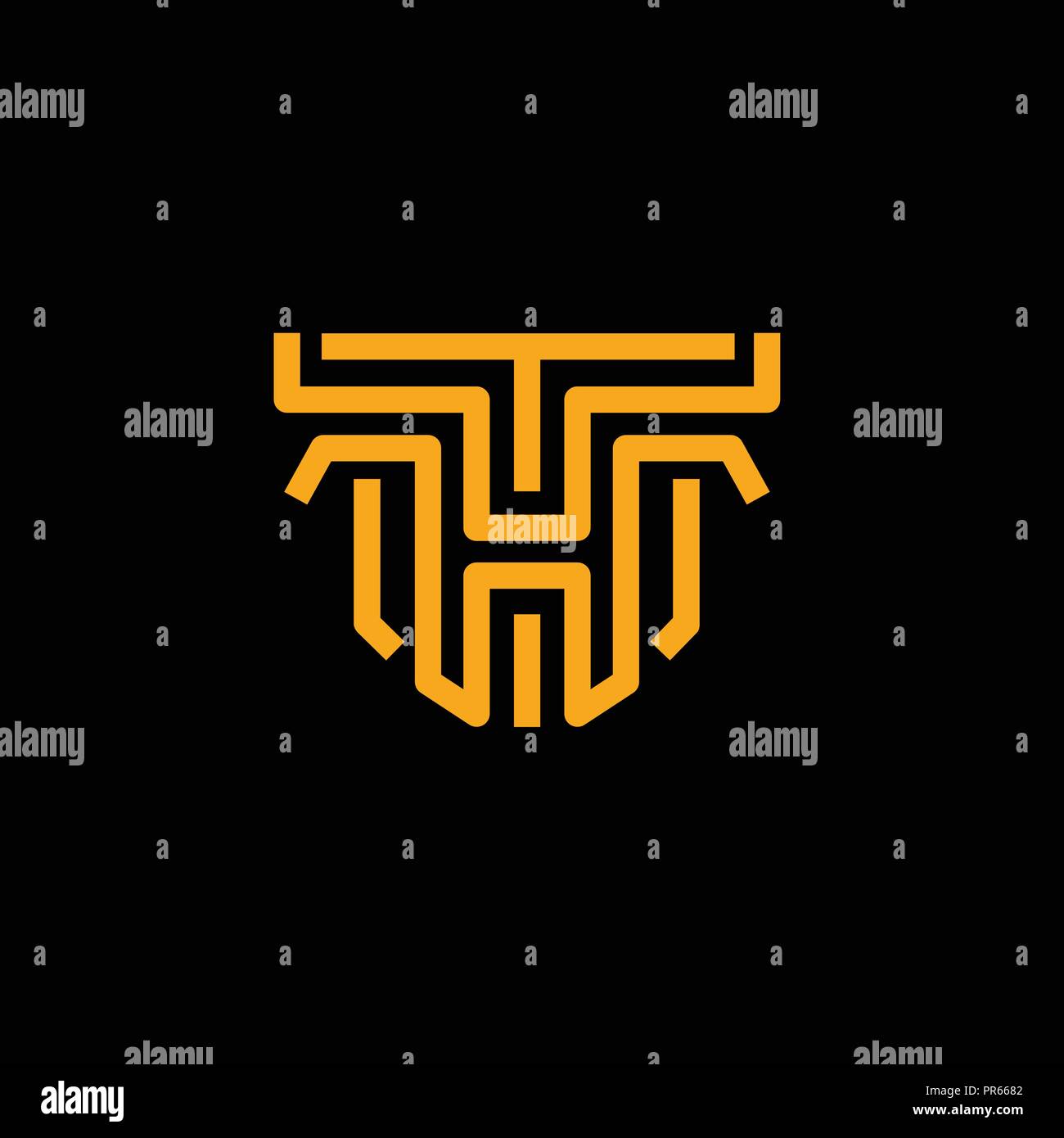 creative Initials HT logo thin lines concept, letter TH logo vector ...