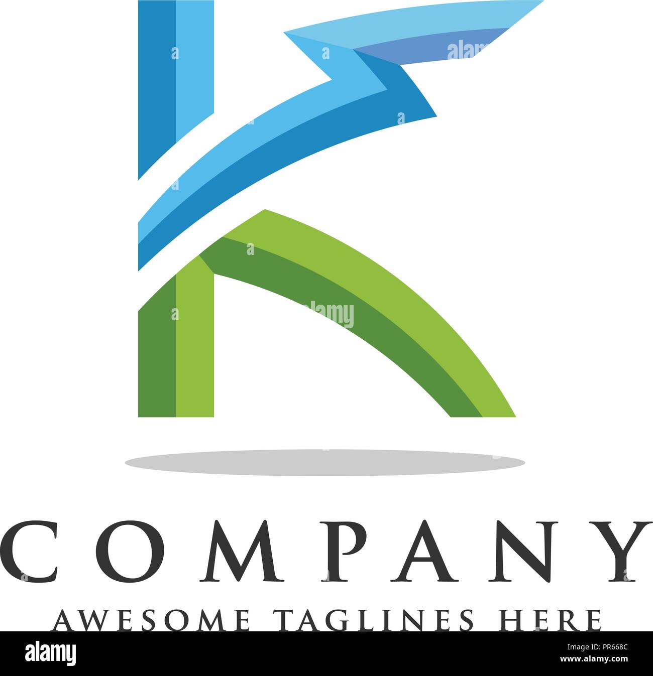 Letter K lightning logo icon design template elements, flash letter K ...