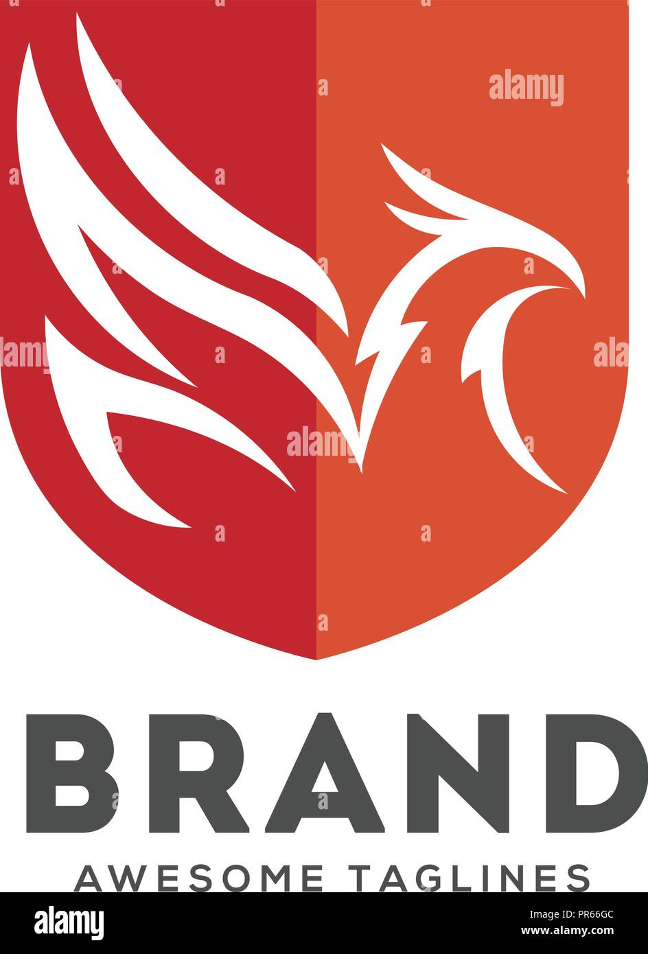 phoenix Shield logo Protection logo Vector logo template Stock Vector ...