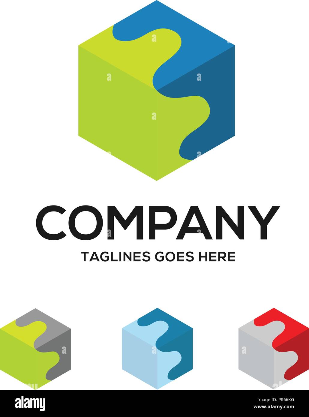 Abstract splash colored 3d cube, liquid color box logo vector Stock ...