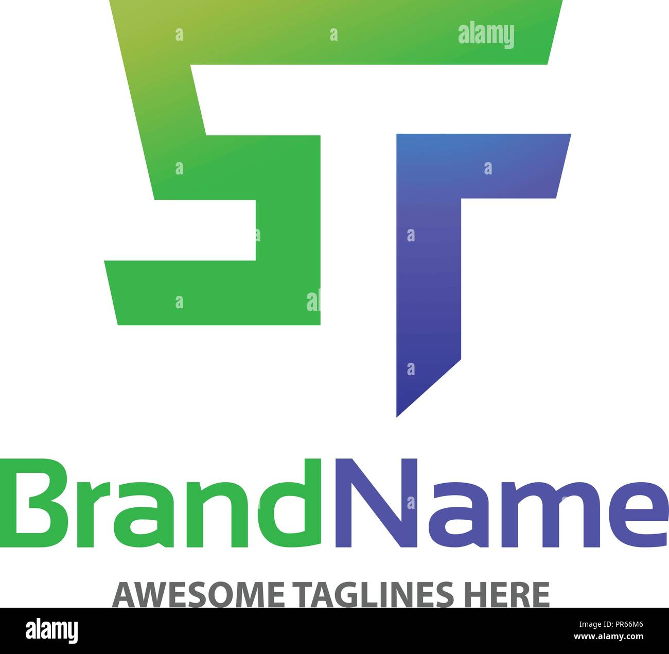 letter ST logo design vector illustration template, letter S and T logo ...