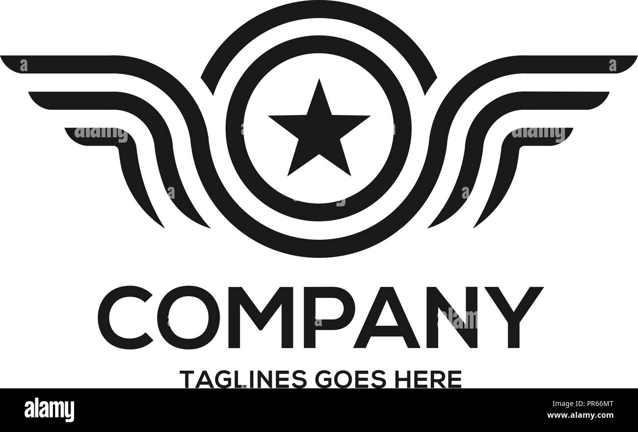 wings and star vector logo , Winged logo company and star vector Stock ...