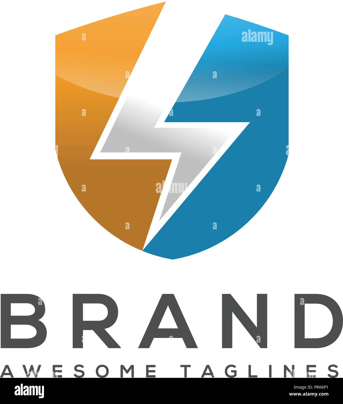 thunder shield logo, lighting shield logo, flash power shield logo ...