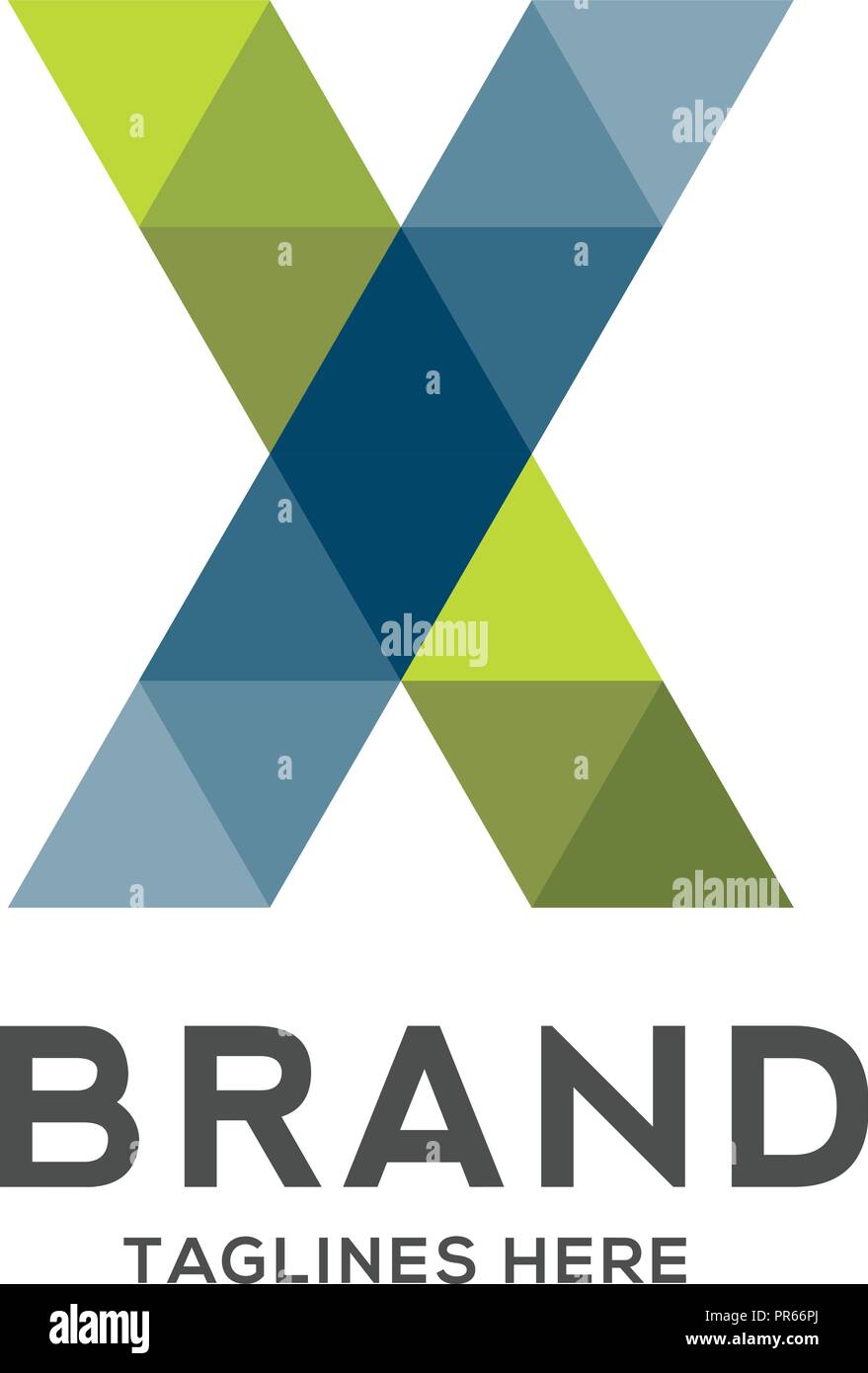 Abstract trend polygon letter X logo design template. Art tech media ...