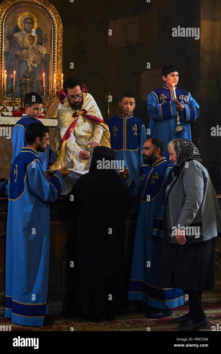 Armenia, Etchmiadzin, mass at Saint Gayane church Stock Photo - Alamy