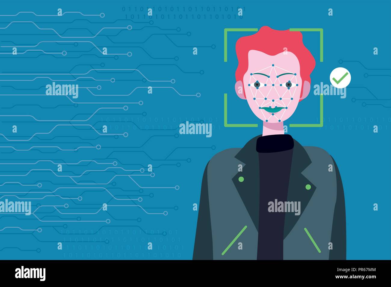 Smart phone scanning man Stock Vector Images - Alamy