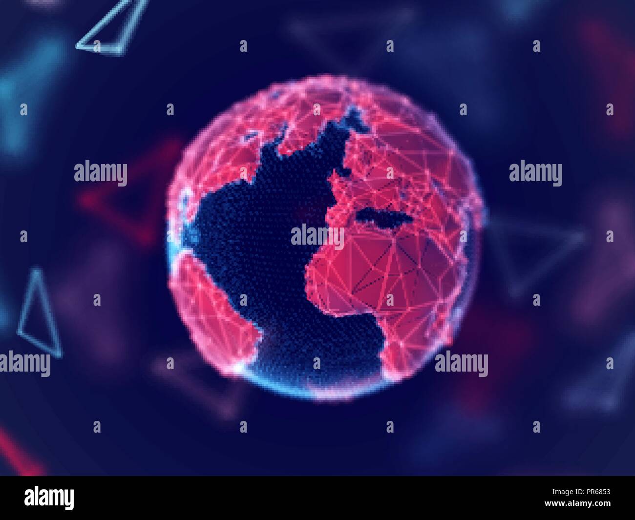 Global network concept: digital planet Earth with connection lines ...