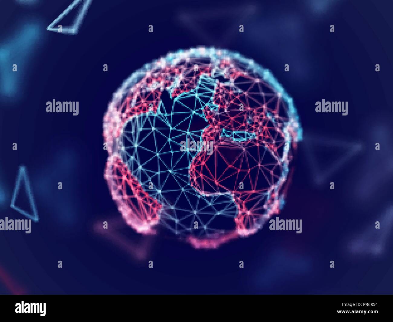 Global network concept: digital planet Earth with connection lines ...