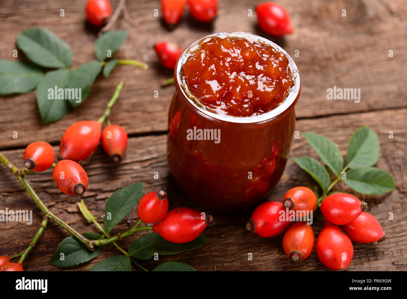 Wild rose fruits jam Stock Photo - Alamy