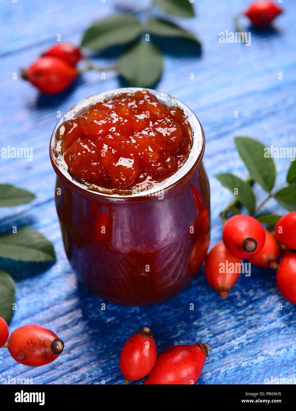 Wild rose fruits jam Stock Photo - Alamy