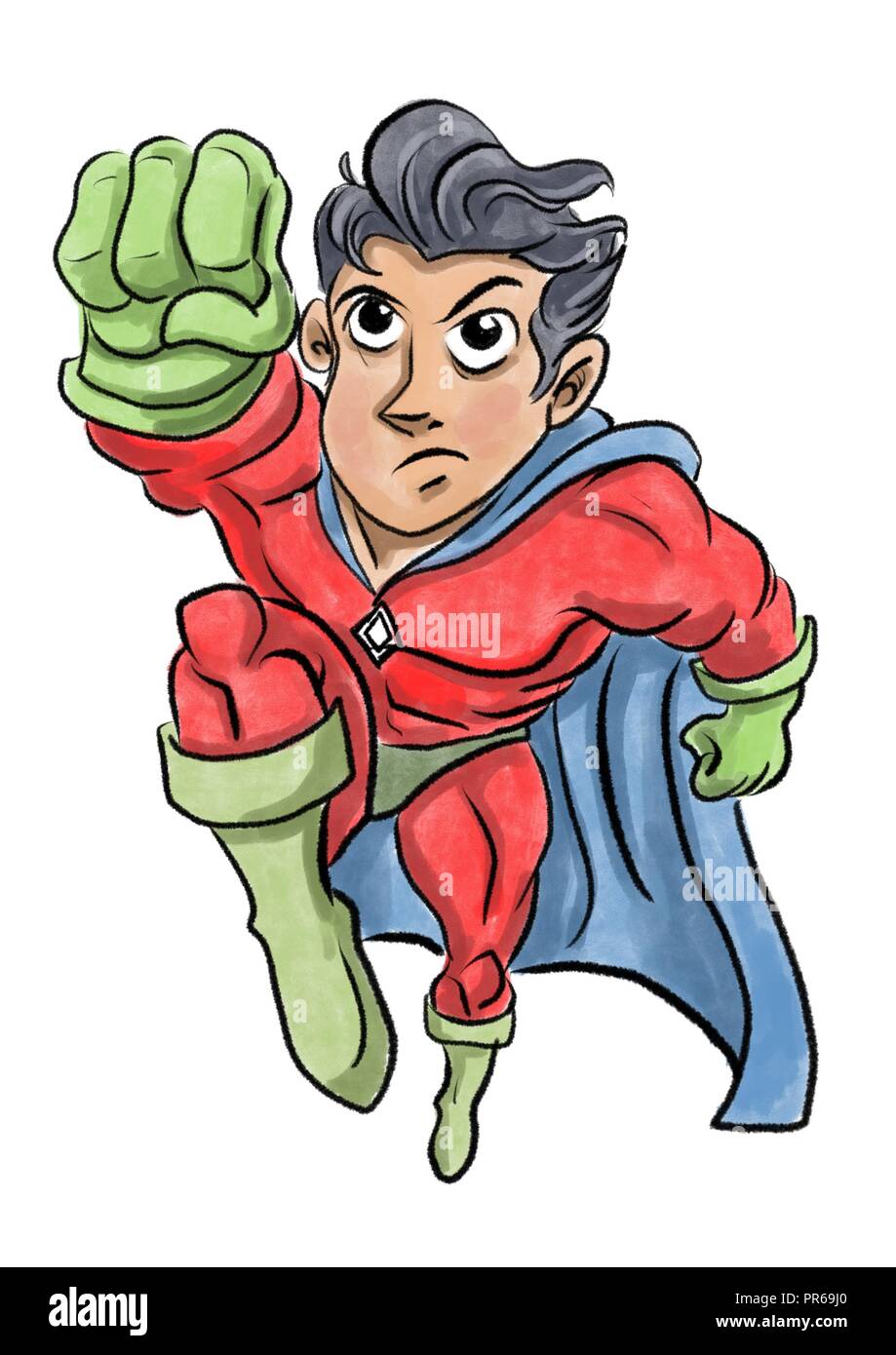 Muscular superhero flying strength hi-res stock photography and images ...