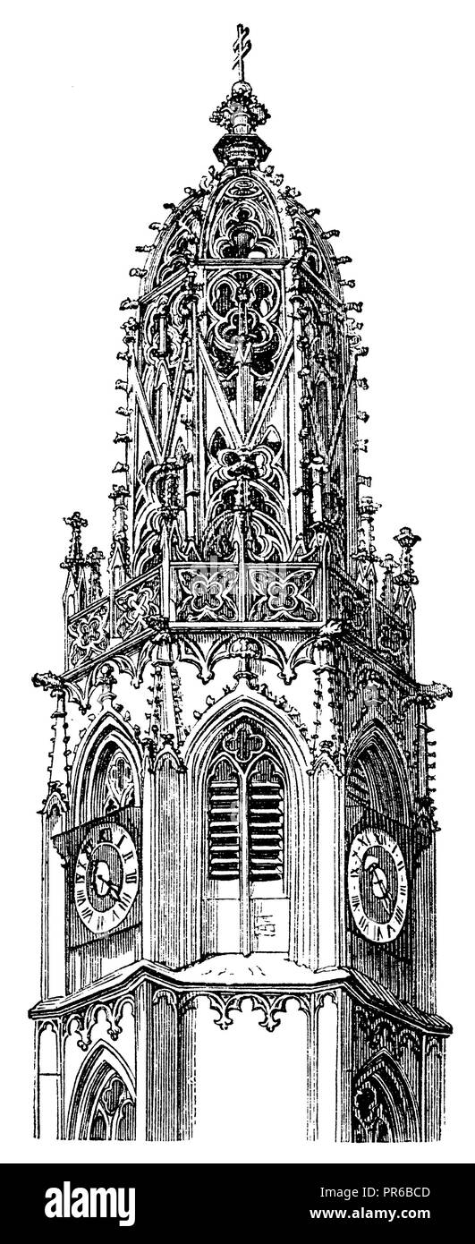 Tower of S. Marien in Vienna, 1870 Stock Photo - Alamy