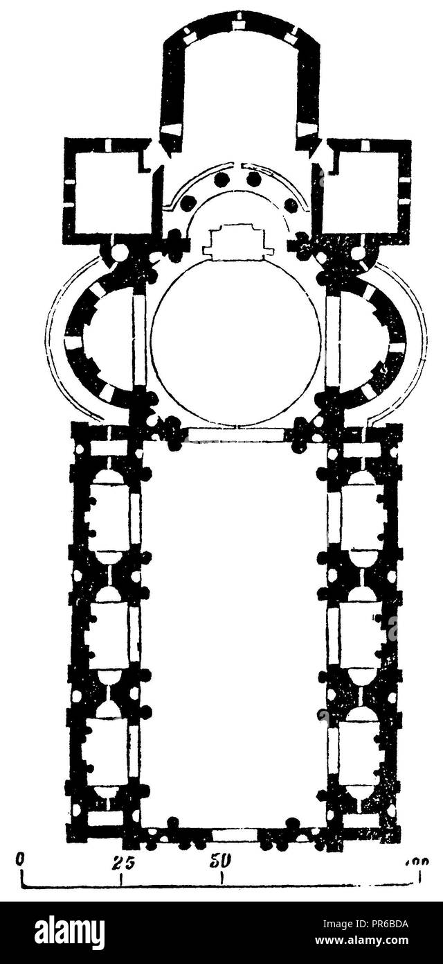 Church of the Redentore at Venice. ground plan, 1870 Stock Photo - Alamy