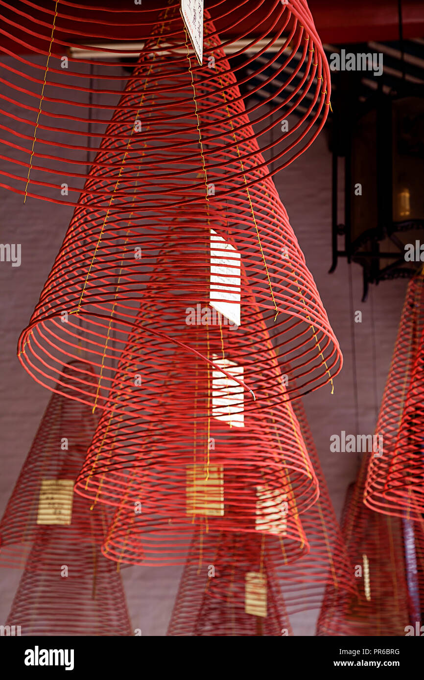 Spiral incense burners at a Vietnamese temple Stock Photo - Alamy