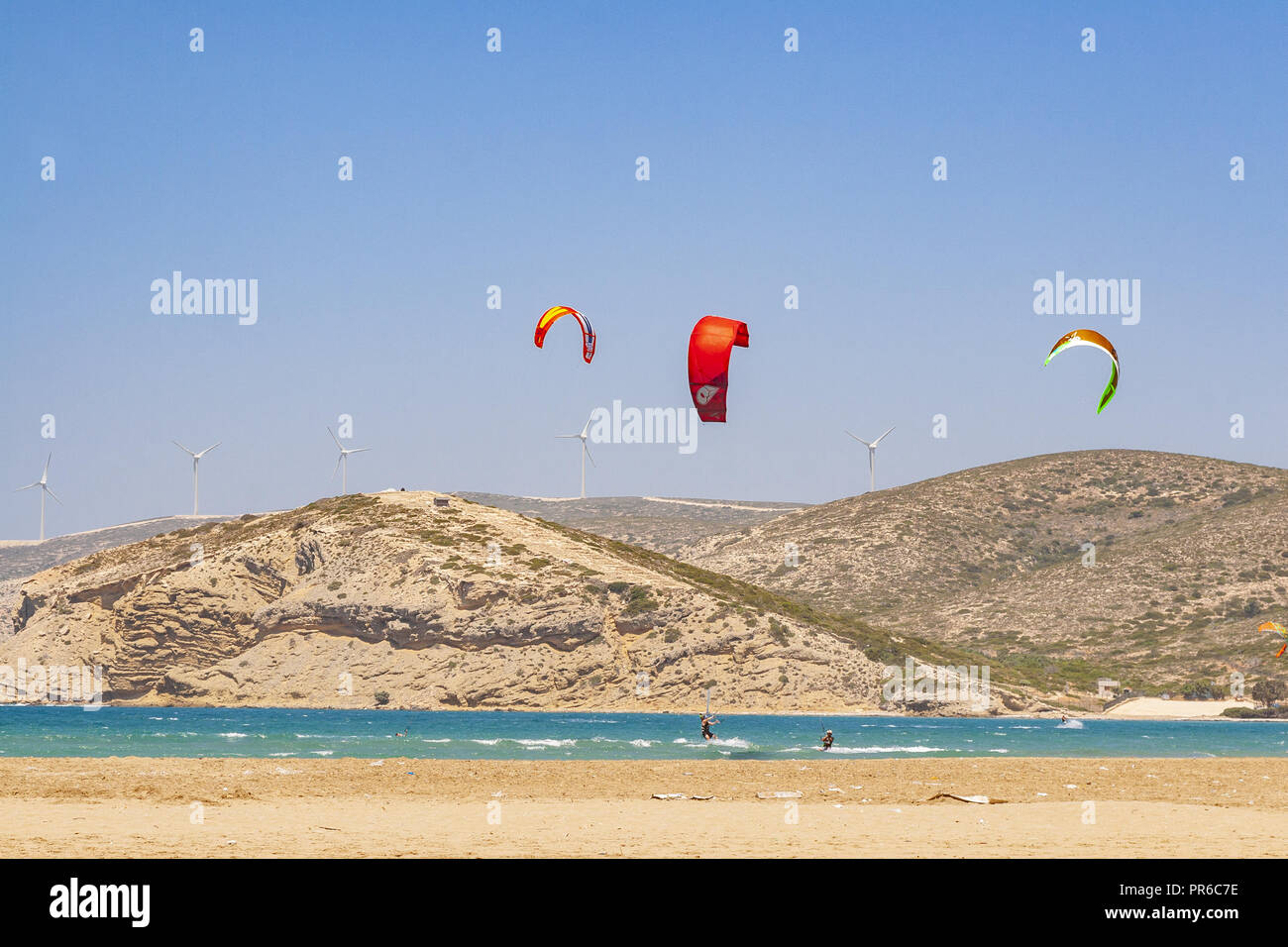 Scenic beach in Prasonisi on Rhodes island, Dodecanese, Greece ...