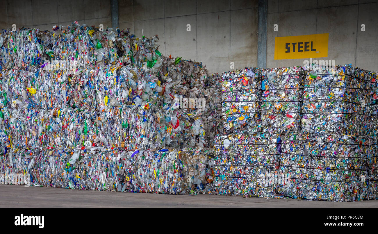 Processed garbage at waste recycling plant, Wallasey, UK Stock Photo ...