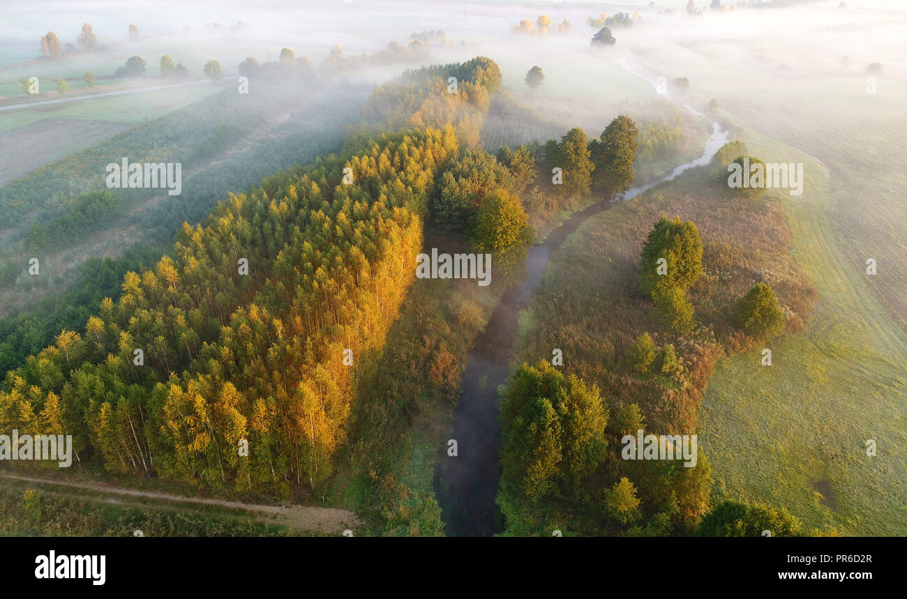 Aerial wiev of natural river Stock Photo - Alamy