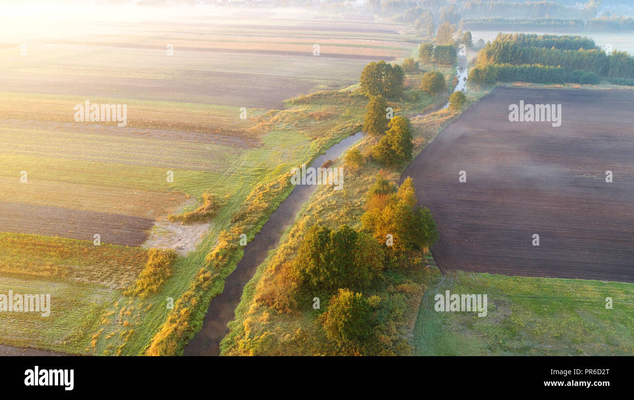 Aerial wiev of natural river Stock Photo - Alamy