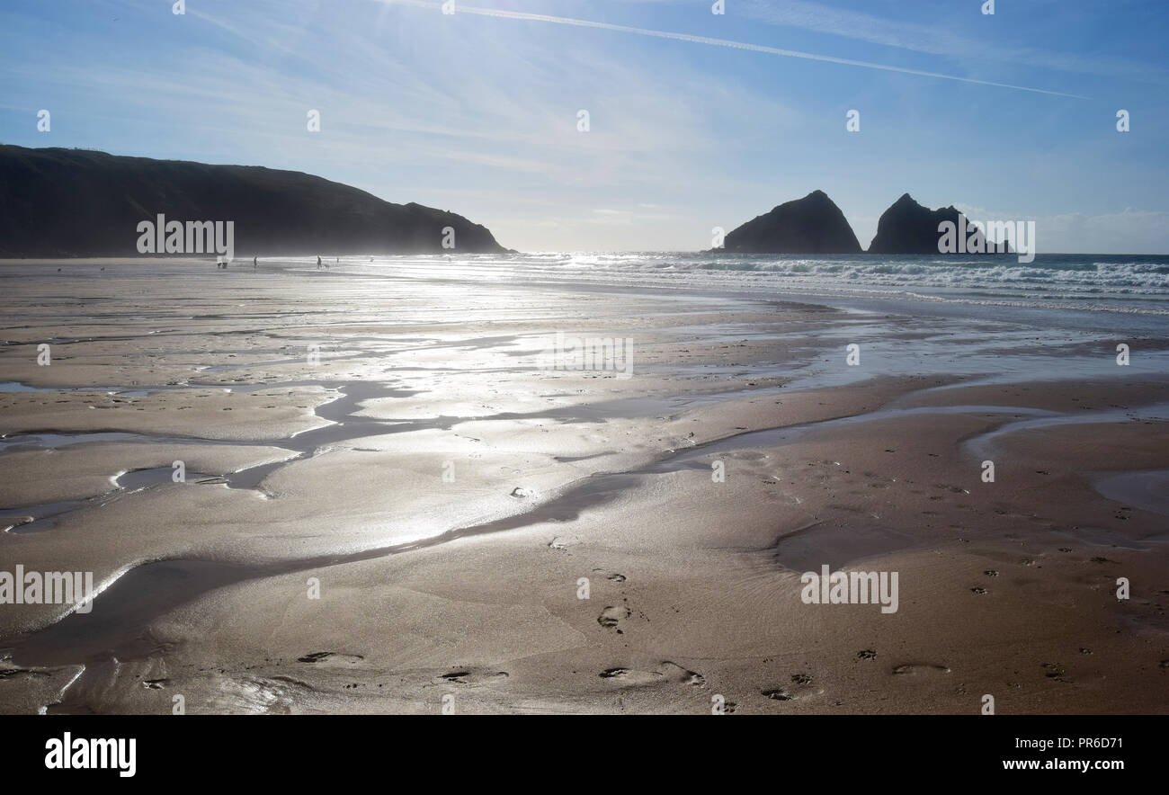 Holywell beach, Holywell, Cornwall, 140918 Stock Photo - Alamy
