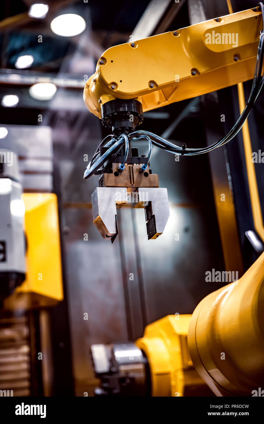 Robotic Arm production lines modern industrial technology. Automated ...