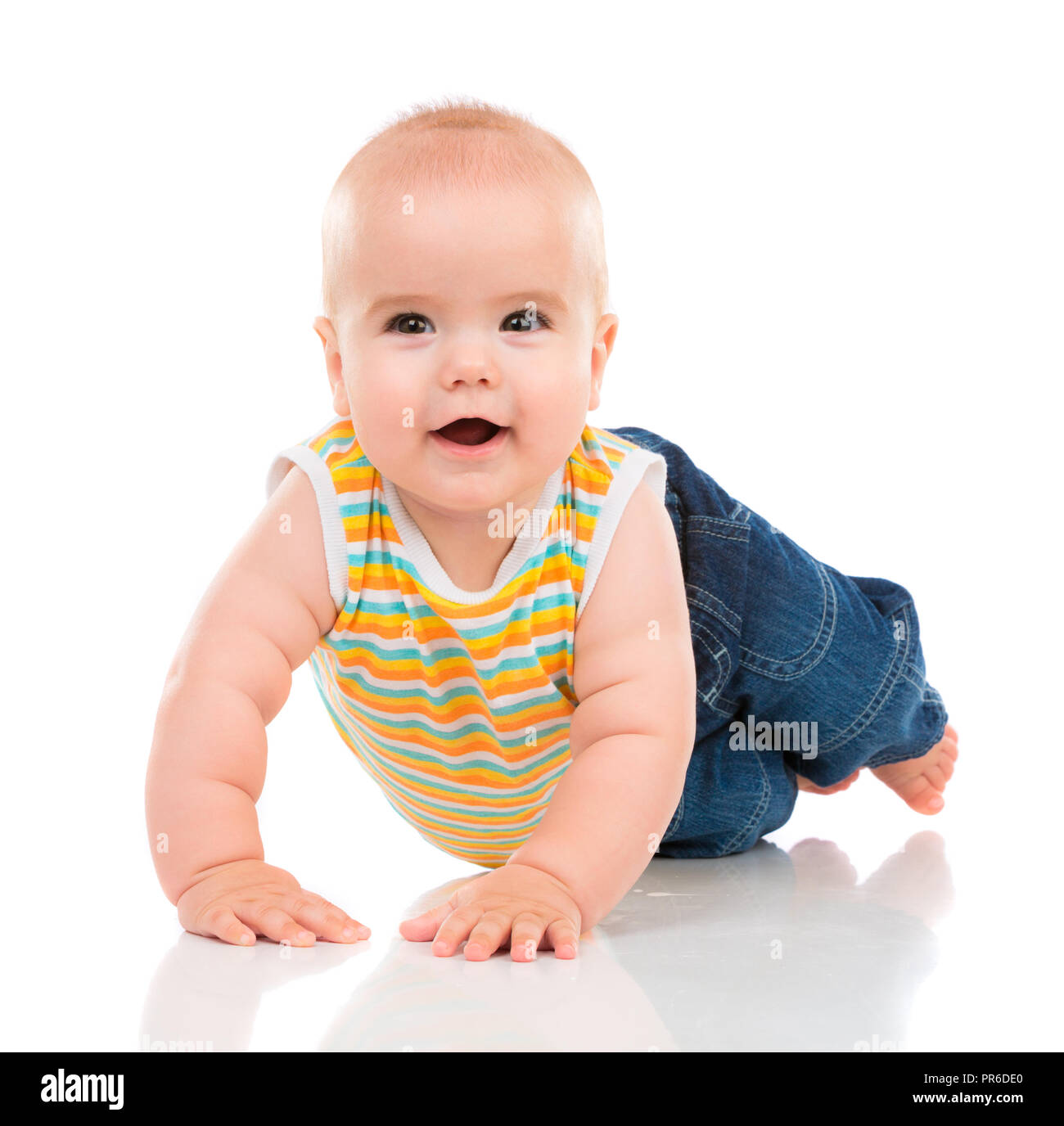 Happy Little Baby isolated on white background Stock Photo - Alamy