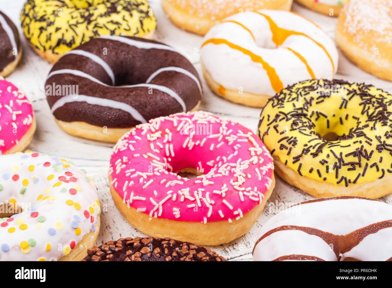 Mix of colorful doughnuts Stock Photo - Alamy