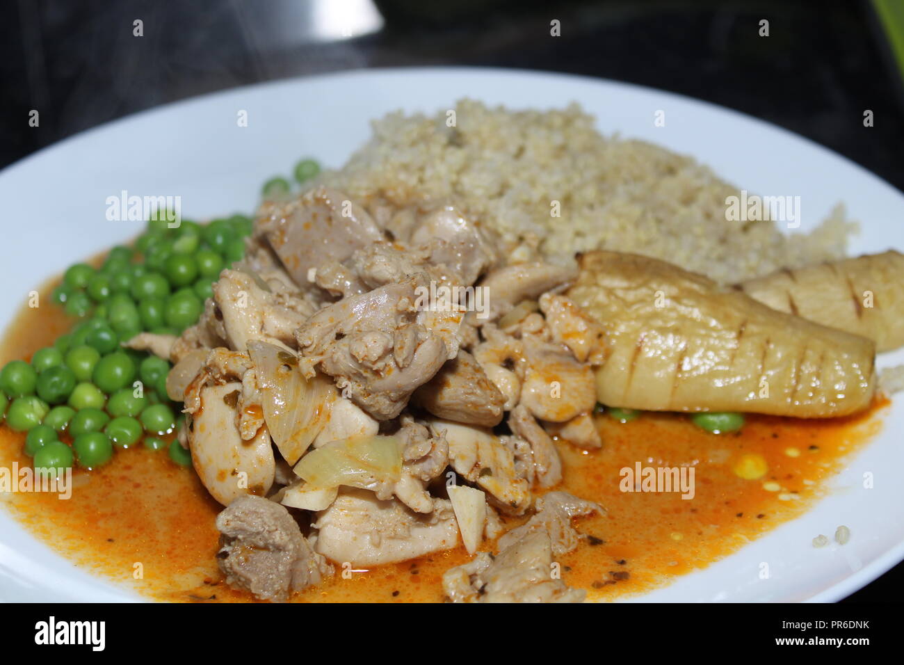Chicken, rice and vegetables Stock Photo - Alamy
