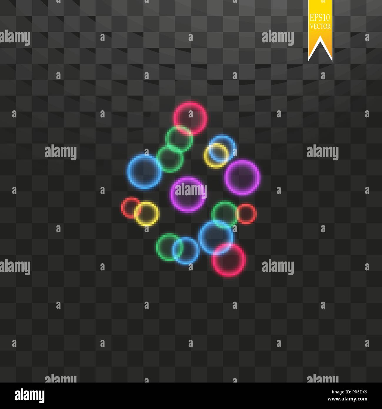 Abstract multicolored bubble effect explosion with light modern design ...