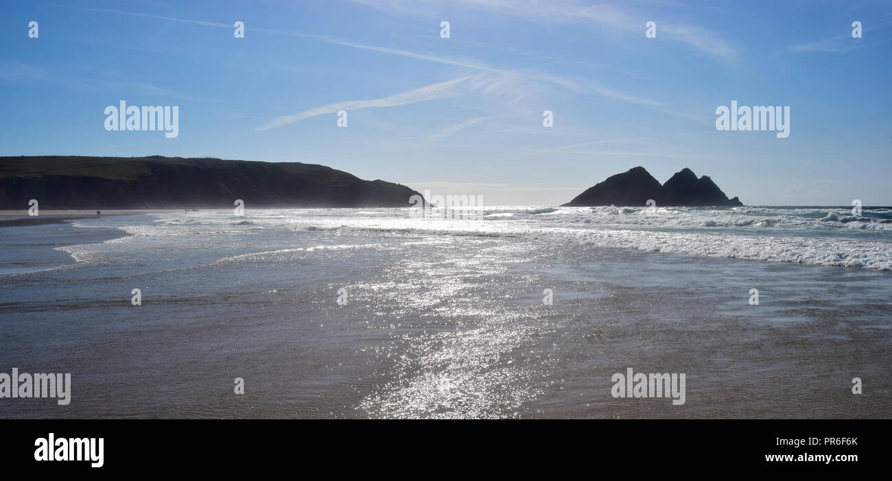 Holywell beach, Holywell, Cornwall, 140918 Stock Photo - Alamy