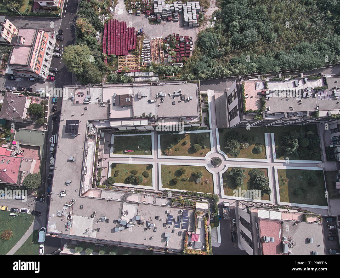 Aerial view of a park in Milan during a summer day Stock Photo - Alamy