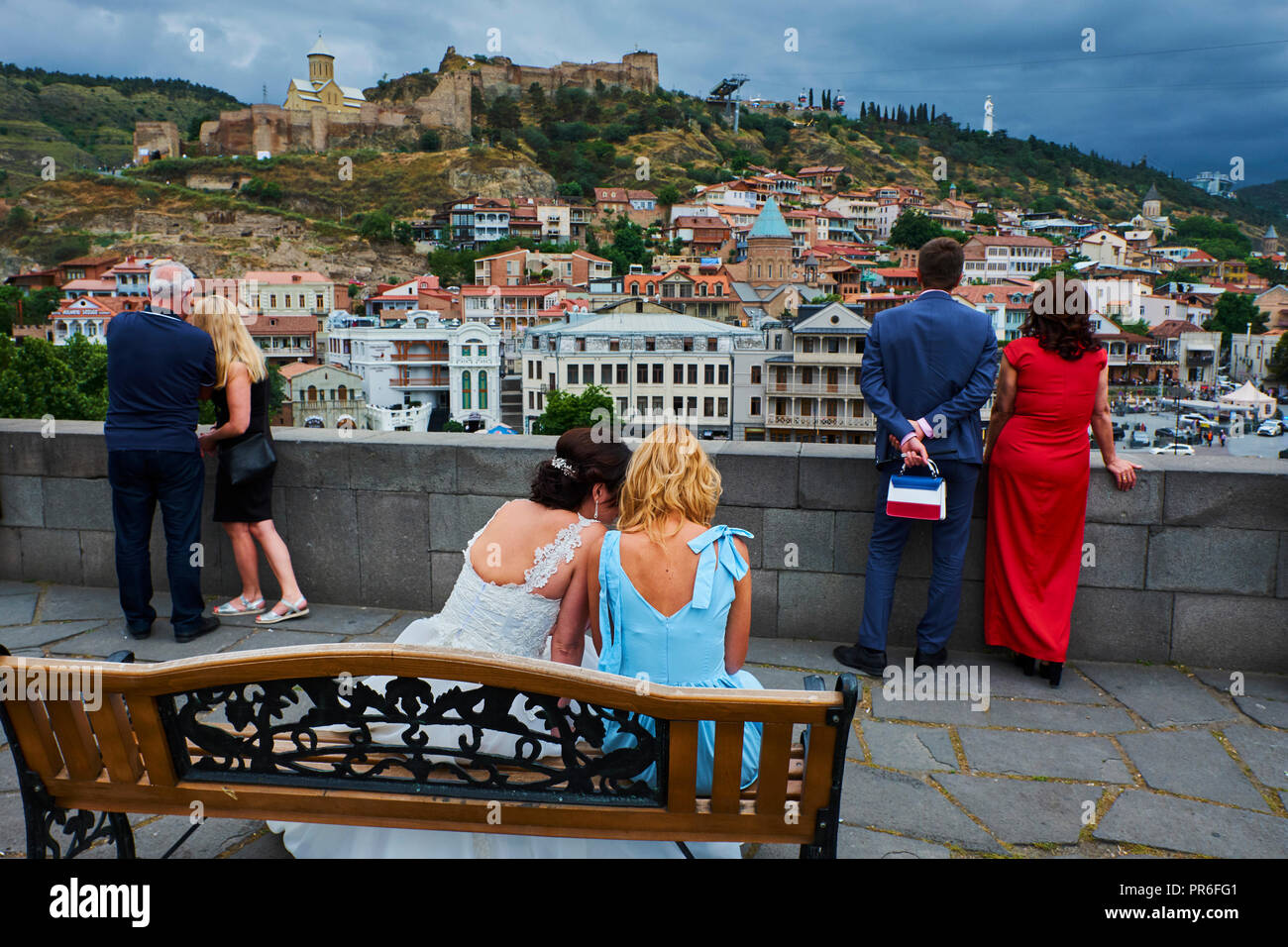 Georgia, Caucasus, Tbilisi, old city from Vakhtang Gorgasali square ...