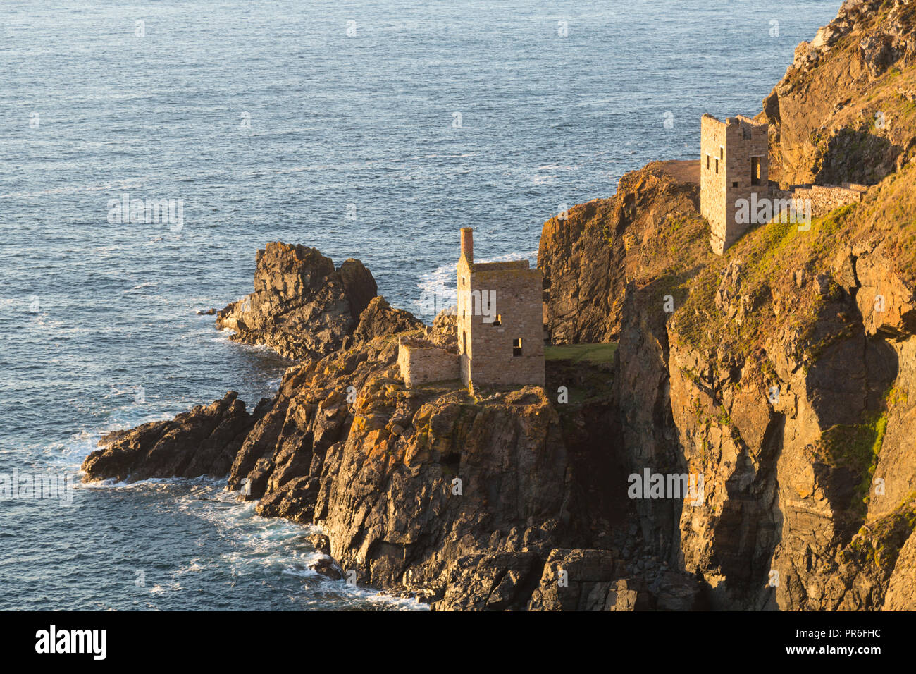 The Crown Engine Houses on the North Cornish Coast of Cornwall Stock ...