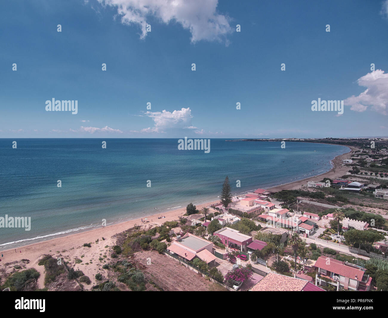 Aerial view of Granelli beach, a Sicilian seaside place Stock Photo - Alamy