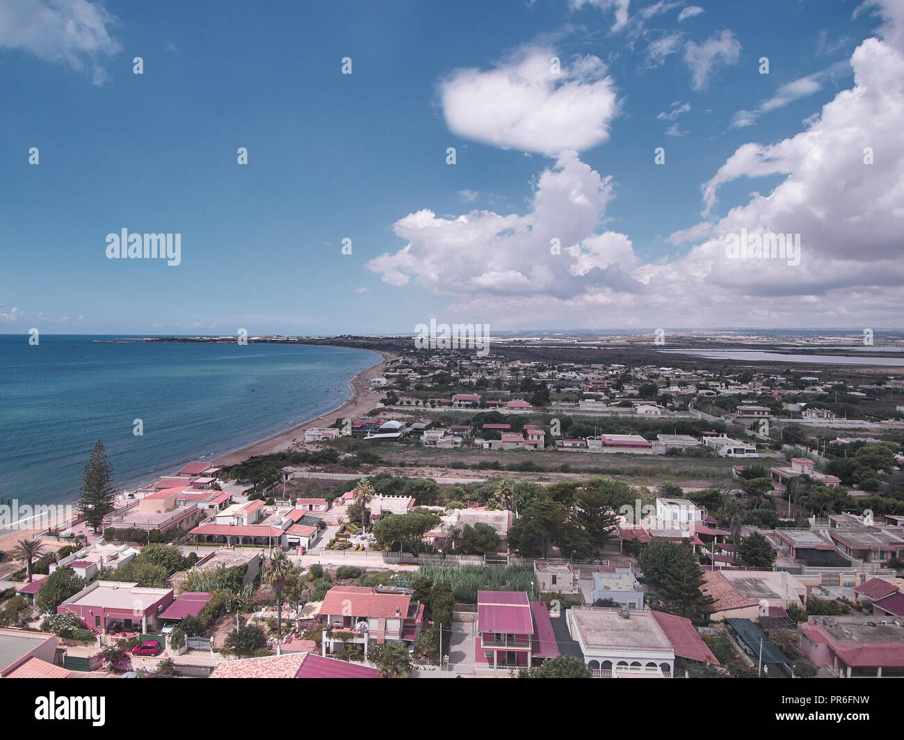 Aerial view of Granelli beach, a Sicilian seaside place Stock Photo - Alamy