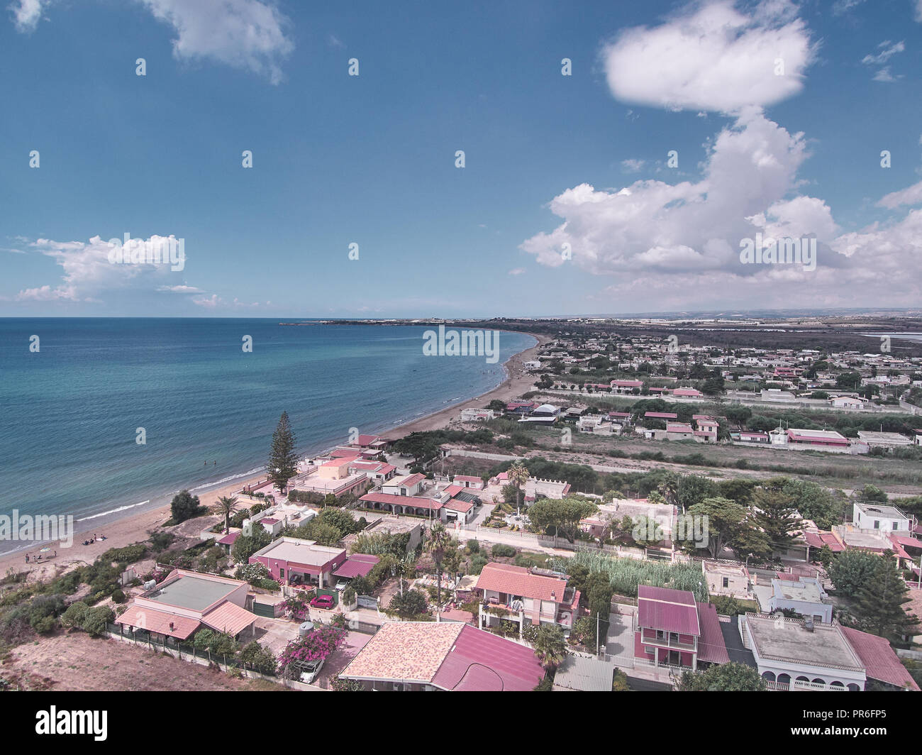 Aerial view of Granelli beach, a Sicilian seaside place Stock Photo - Alamy