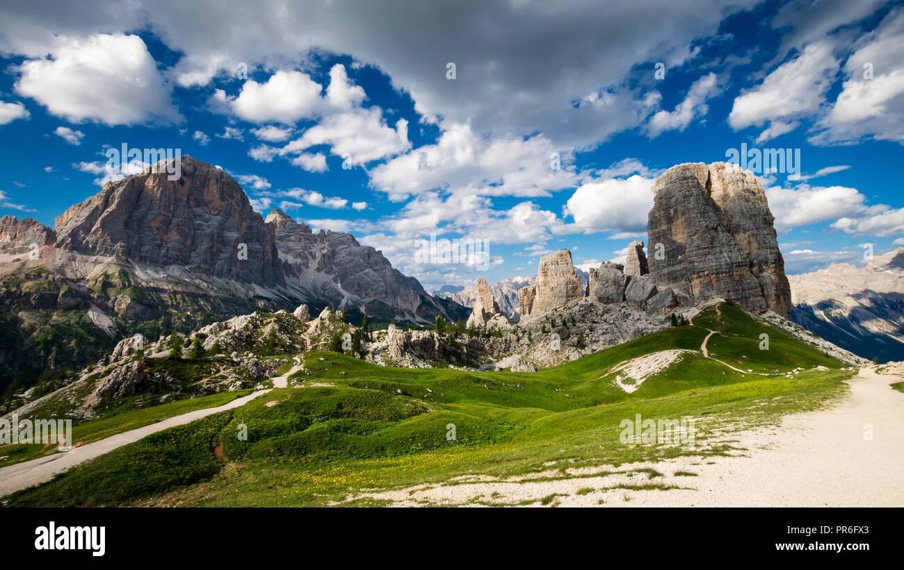 Cinque Torri, Dolomiti Alps, Italy. The Five Pillars in Dolomites ...