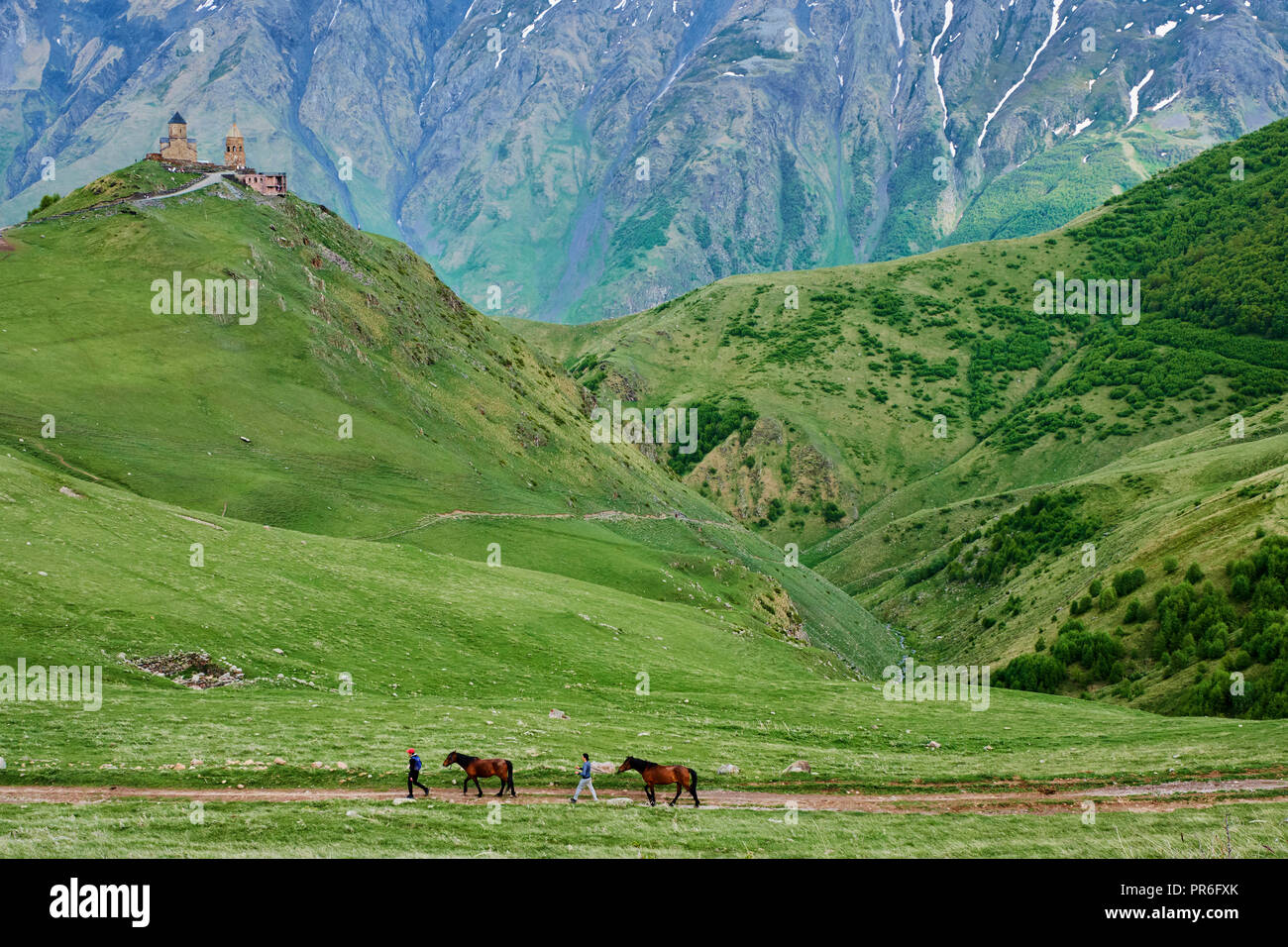 Georgia, Caucasus, Stephantsminda, Kazbegi, Kazbek Mount, Gergeti ...