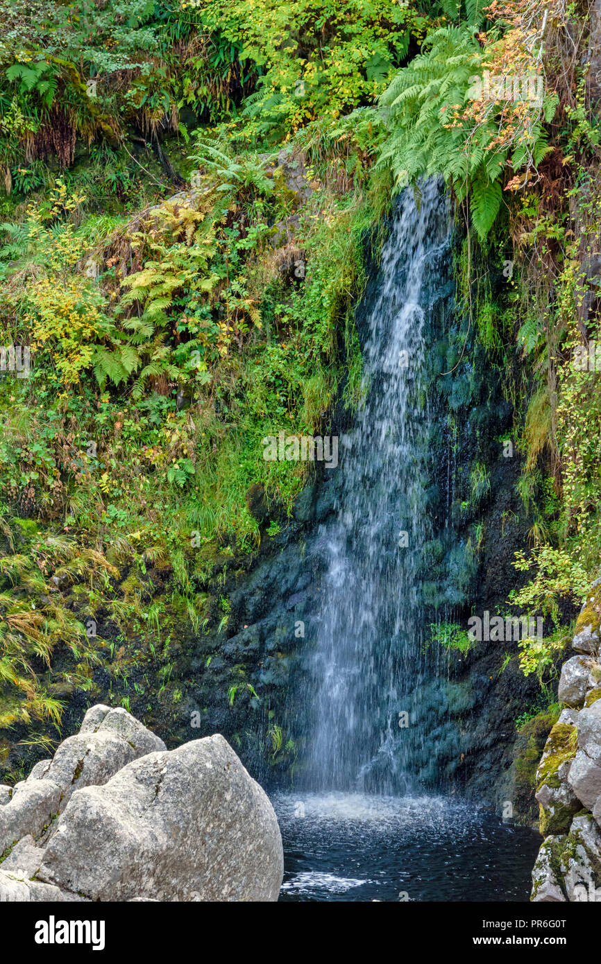 RIVER FINDHORN DULSIE BRIDGE MORAY SCOTLAND THE WATERFALL DOWNSTREAM OF ...