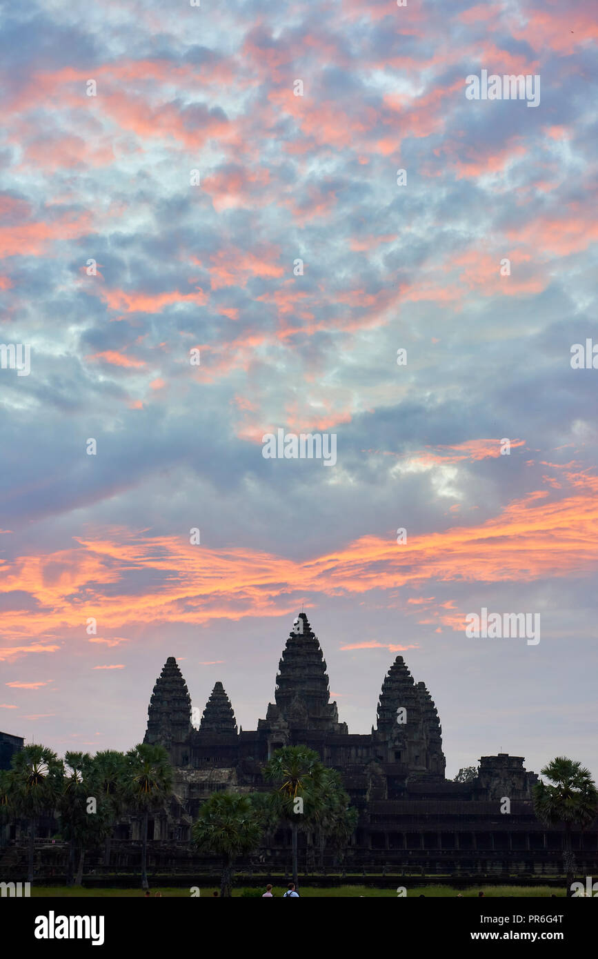 Sunrise in Angkor Wat. The Angkor Wat complex, Built during the Khmer ...