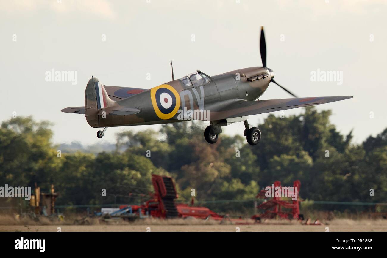 Supermarine Spitfire N3200 flying at the IWM Duxford Battle of Britain ...