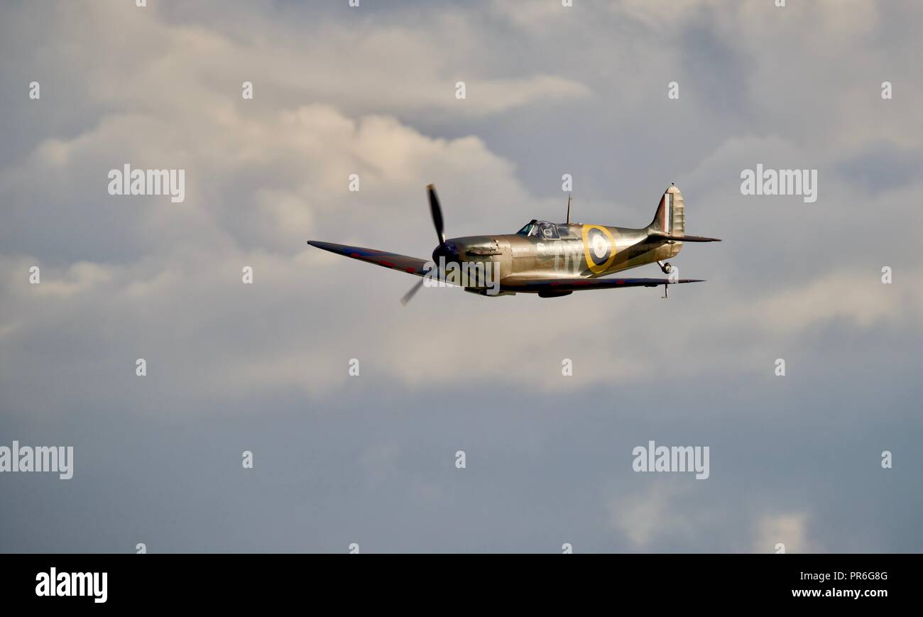 Supermarine Spitfire N3200 flying at the IWM Duxford Battle of Britain ...