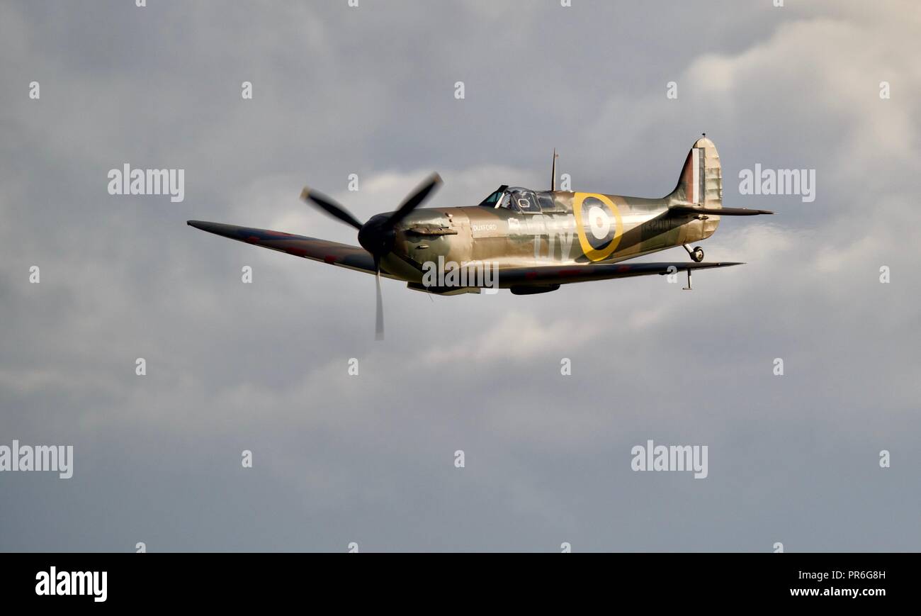 Supermarine Spitfire N3200 flying at the IWM Duxford Battle of Britain ...