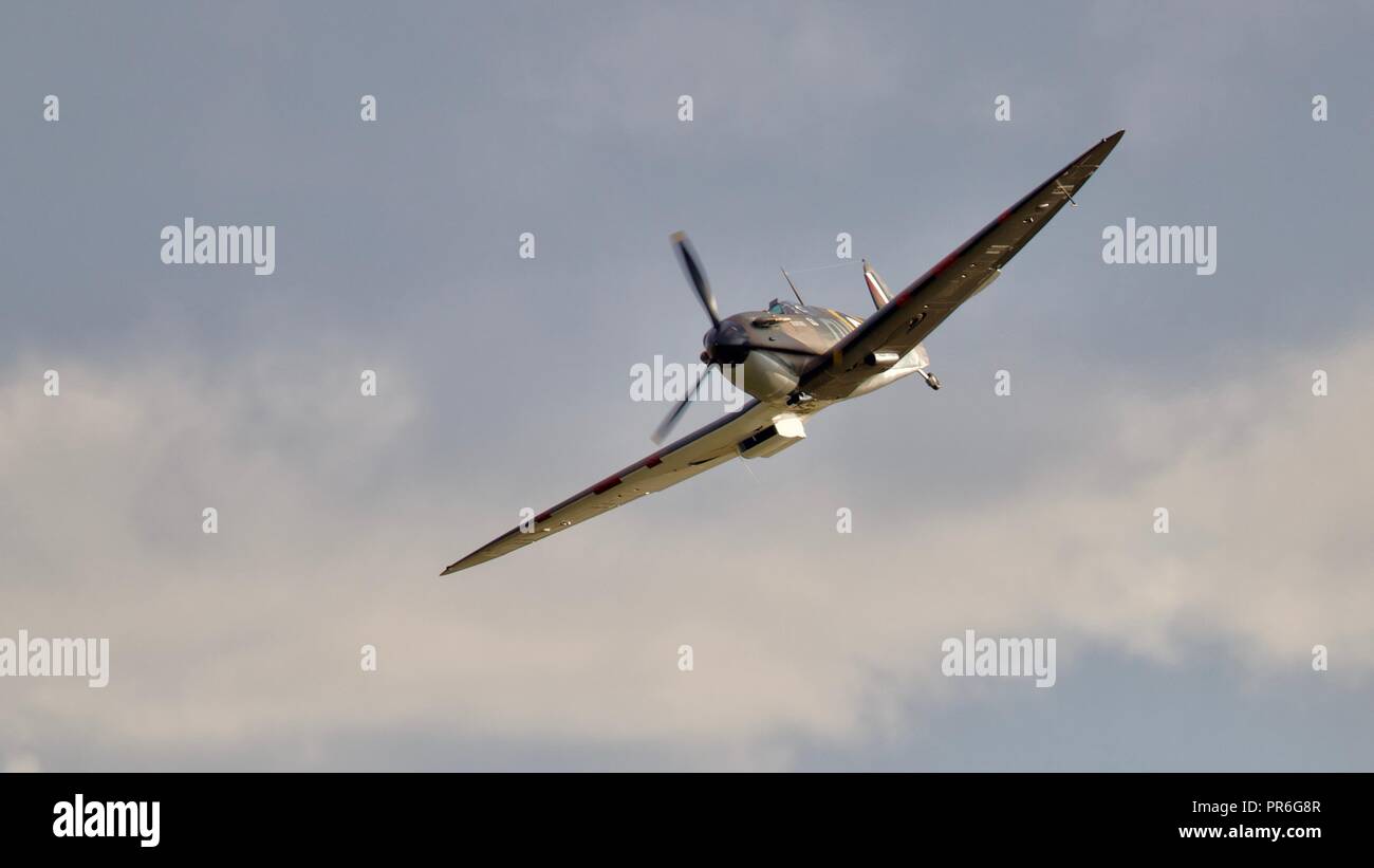 Supermarine Spitfire N3200 flying at the IWM Duxford Battle of Britain ...